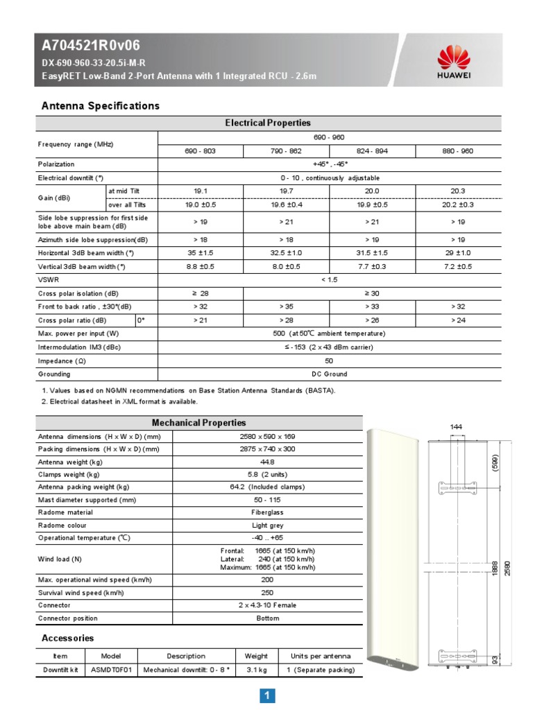 ANT-A704521R0v06-1919-002 Datasheet PDF | PDF | Decibel | Antenna (Radio)