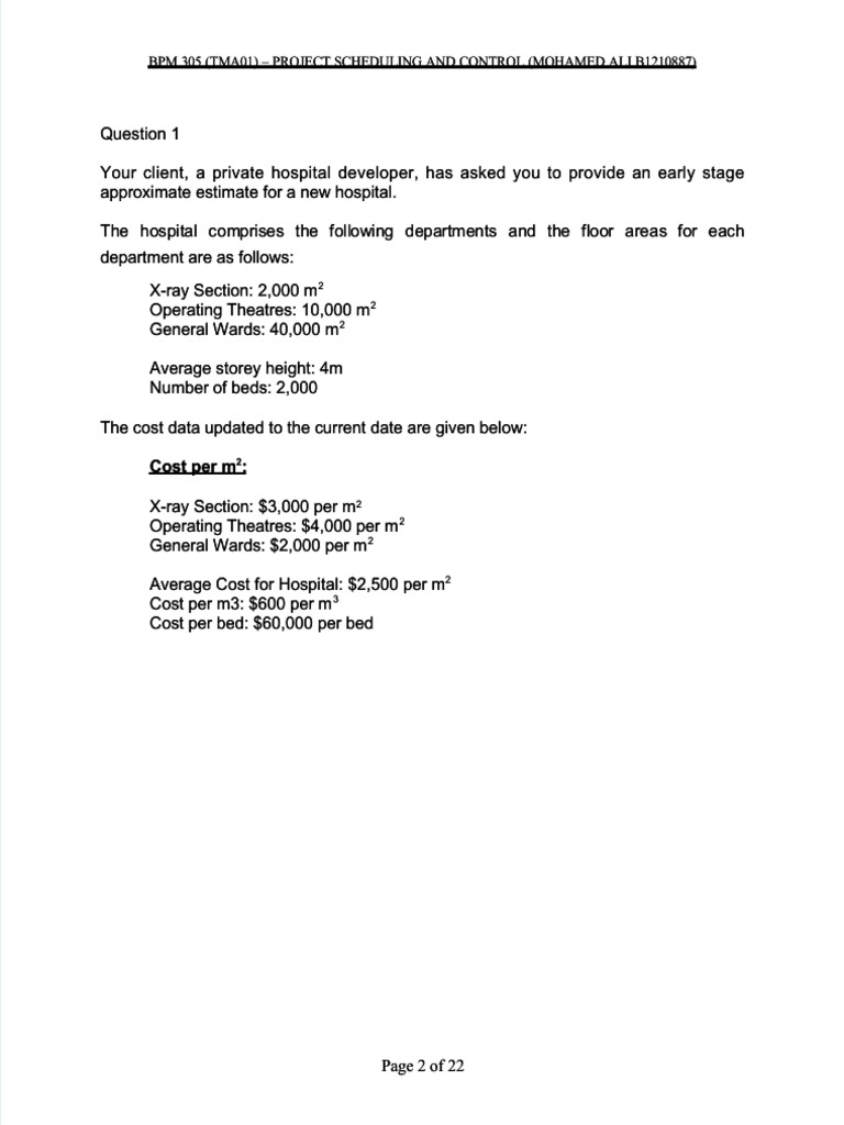 BPM 305 (Tma01) - Project Scheduling and Control (Mohamed Ali B1210887 ...