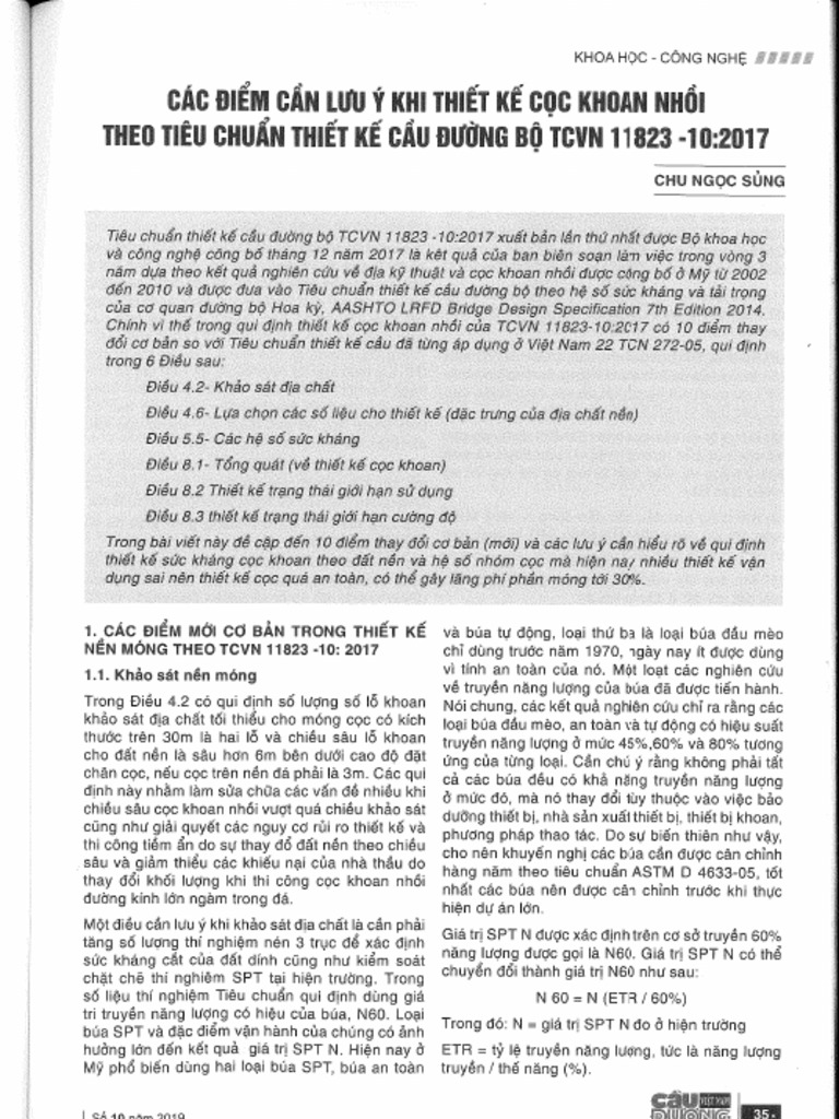 TK Coc Khoan Nhoi Theo TCVN 11823 | PDF