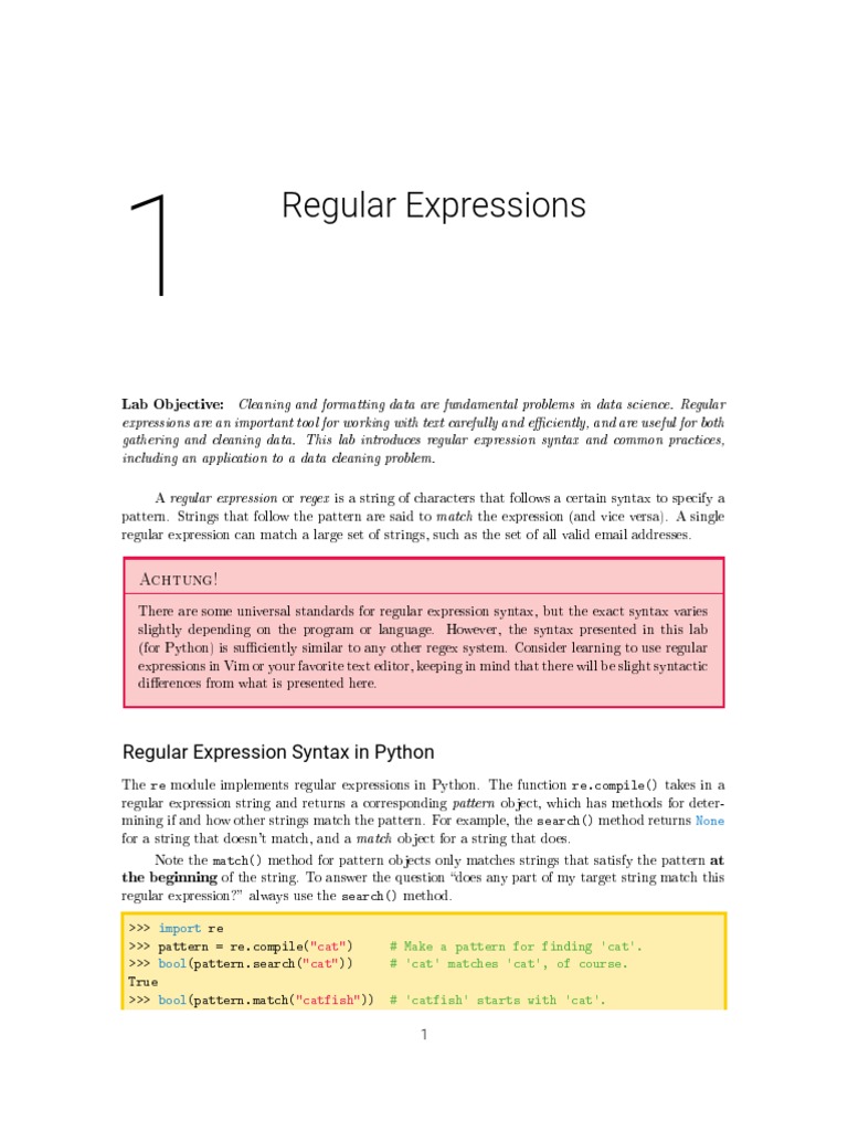 Regular Expressions: Regular Expression Syntax in Python | PDF | Regular Expression | Software ...