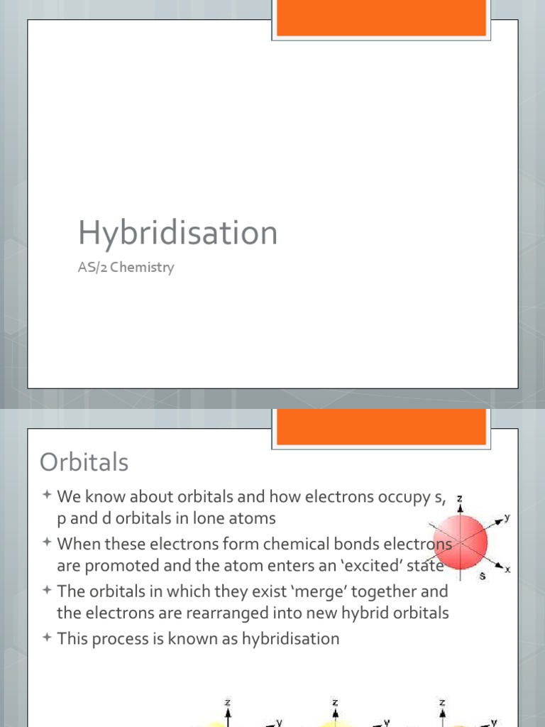 Hybridisation: AS/2 Chemistry | PDF | Atomic Orbital | Chemical Bond