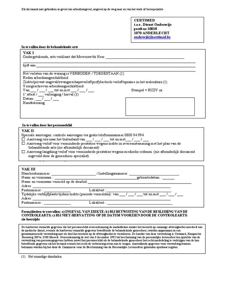 Certimed T.A.V. Dienst Onderwijs Postbus 10018 1070 Anderlecht | PDF