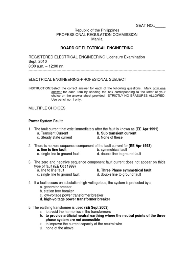 Compiled Board Exam Electric Power System II Key | PDF | Electric Power ...