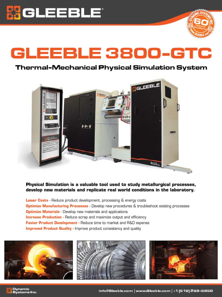 Gleeble 3800-Gtc: Thermal-Mechanical Physical Simulation System | PDF ...