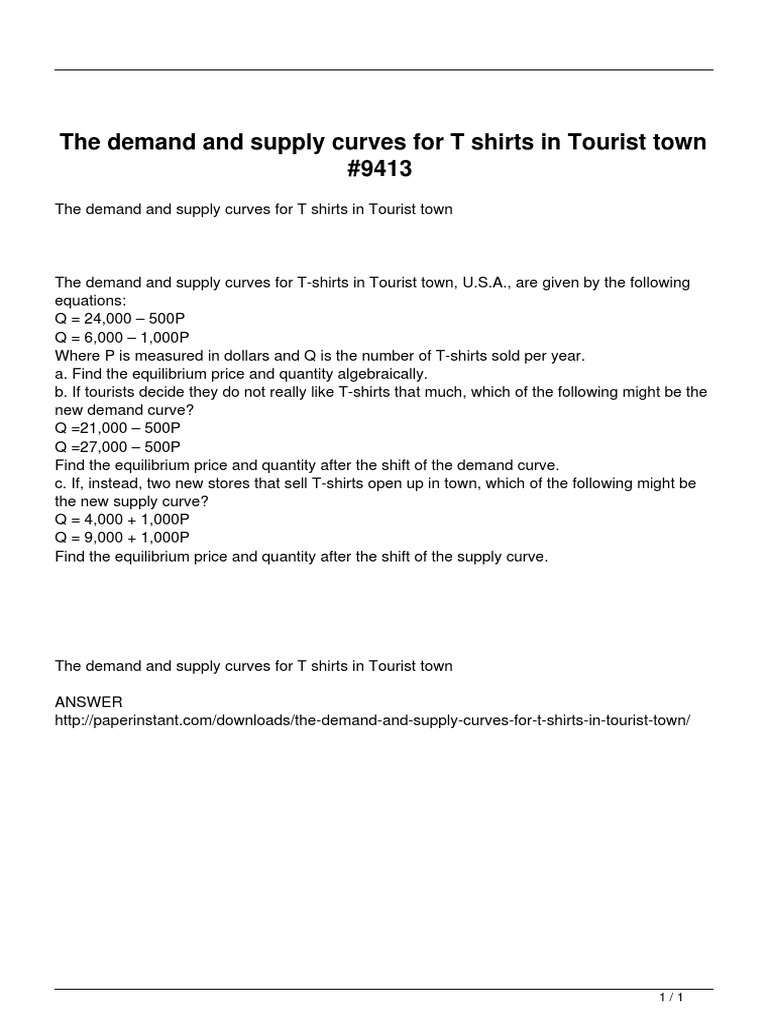 T-Shirt Demand and Supply Analysis | PDF