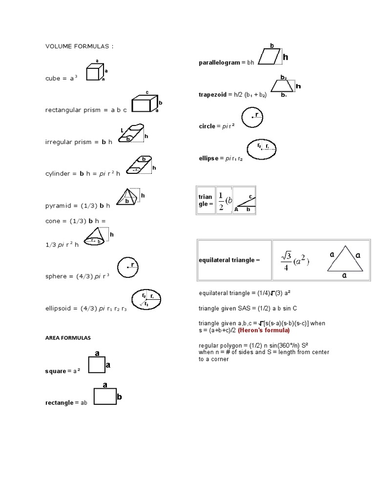 Parallelogram BH: (Heron's Formula) | PDF | Area | Volume