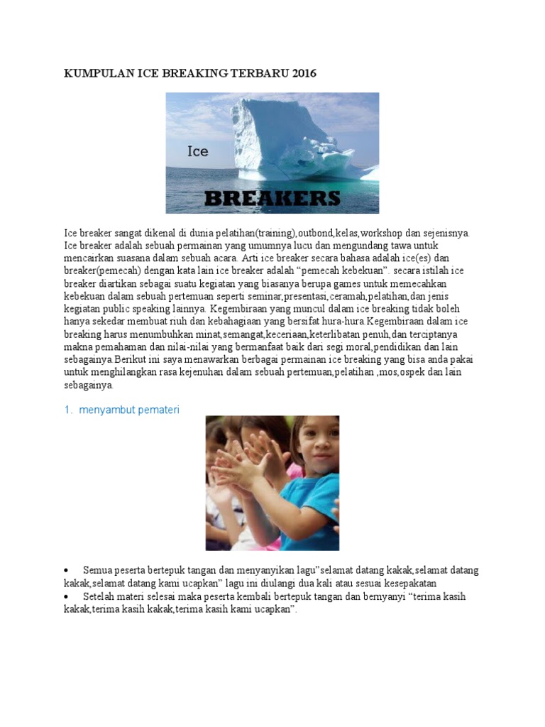 Kumpulan Permainan Ice Breaking 2016 | PDF