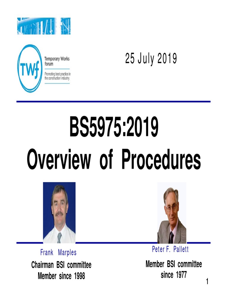 BS5975:2019 Temporary Works Guide | PDF | Temporary Work | General ...
