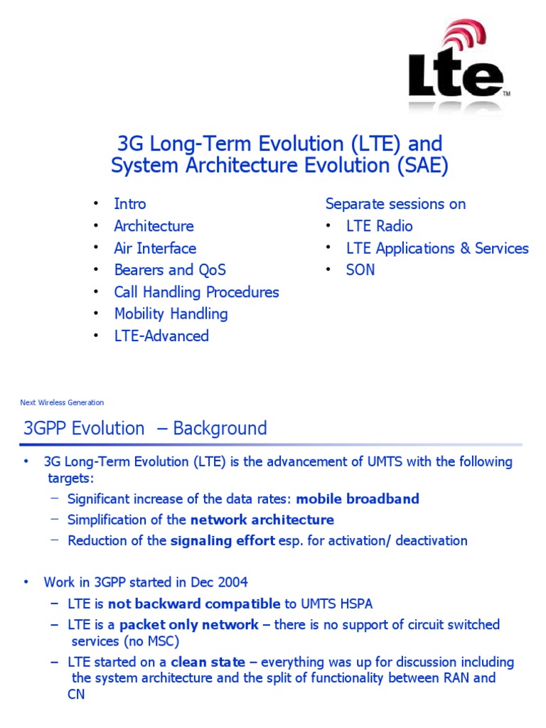 LTE and SAE System Architecture Overview | PDF | Internet Architecture ...