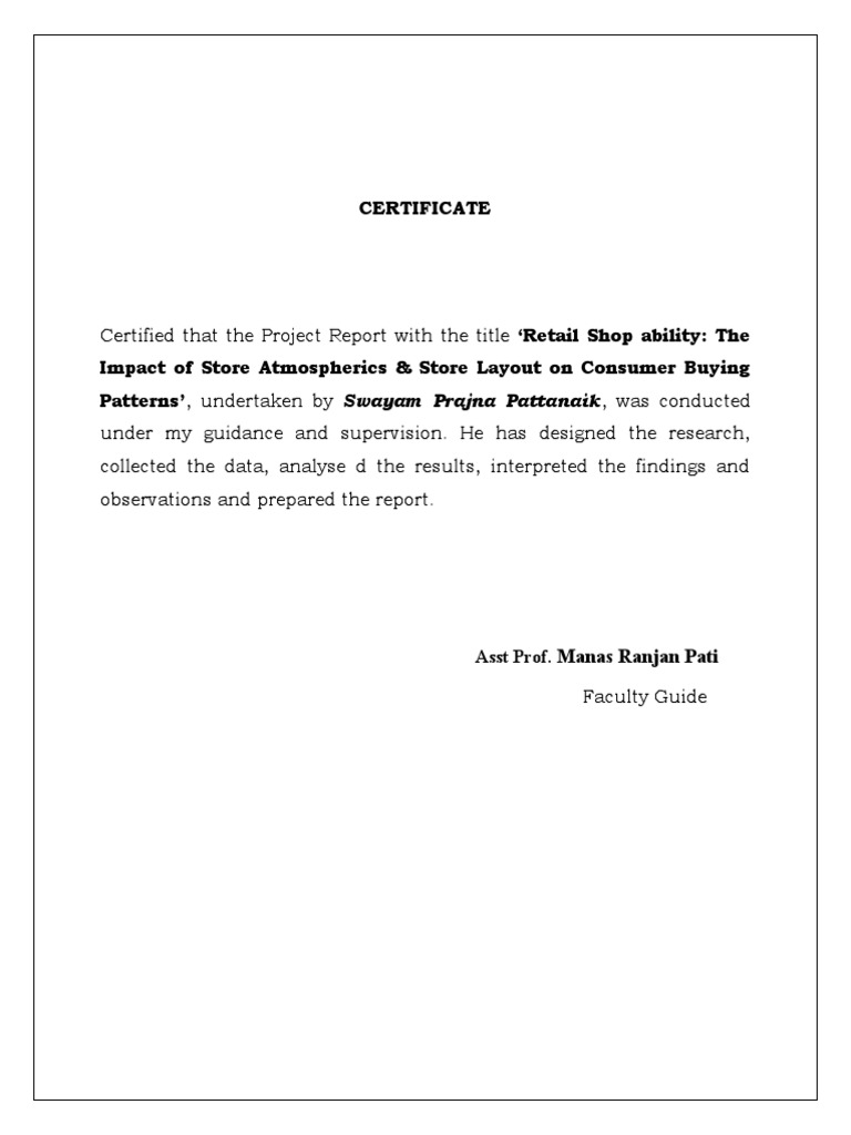 Certificate: Manas Ranjan Pati | PDF | Retail | Retailing
