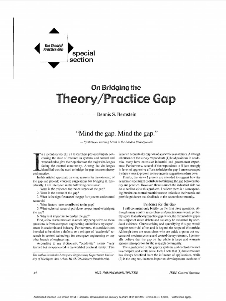 The Theory Practice Gap Pdf Discrete Time And Continuous Time