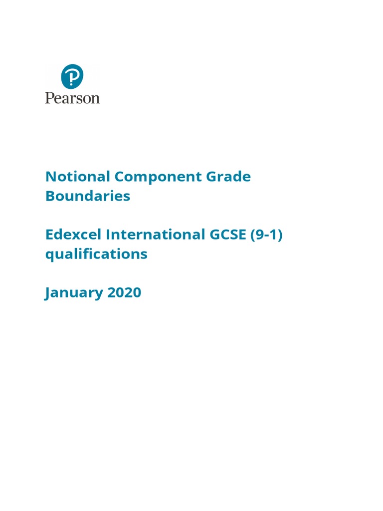 2001 Int Gcse Notional Component Grade Boundaries PDF | PDF