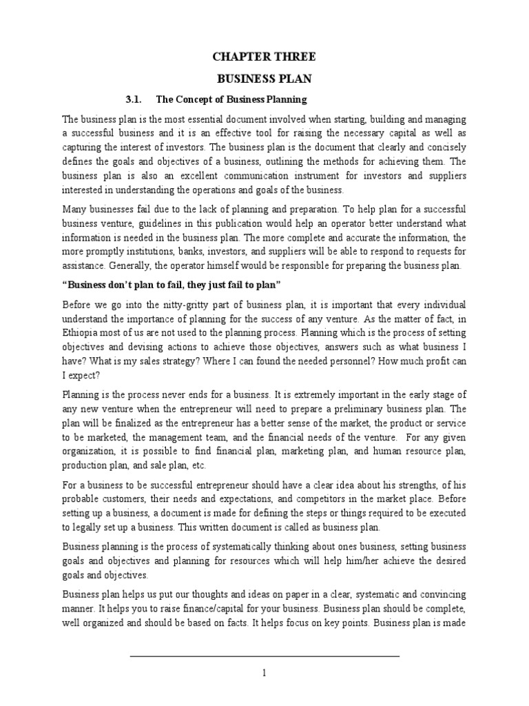CH 3 Business Plan | PDF | Feasibility Study | Entrepreneurship