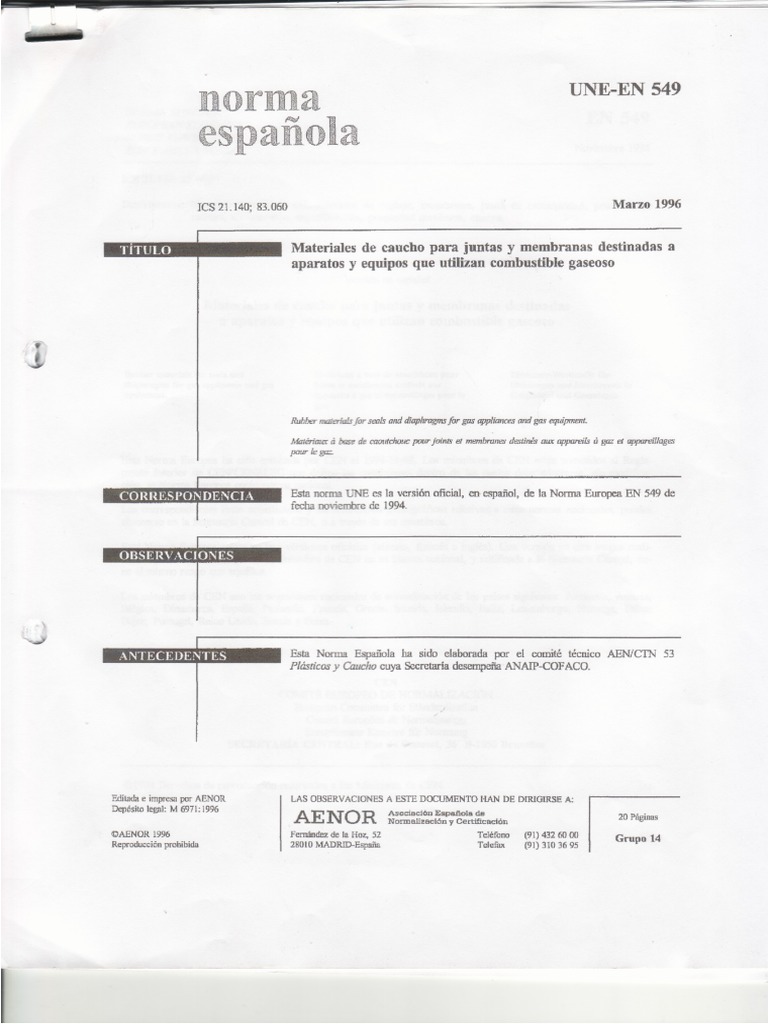 Une-En 549-1996 | PDF