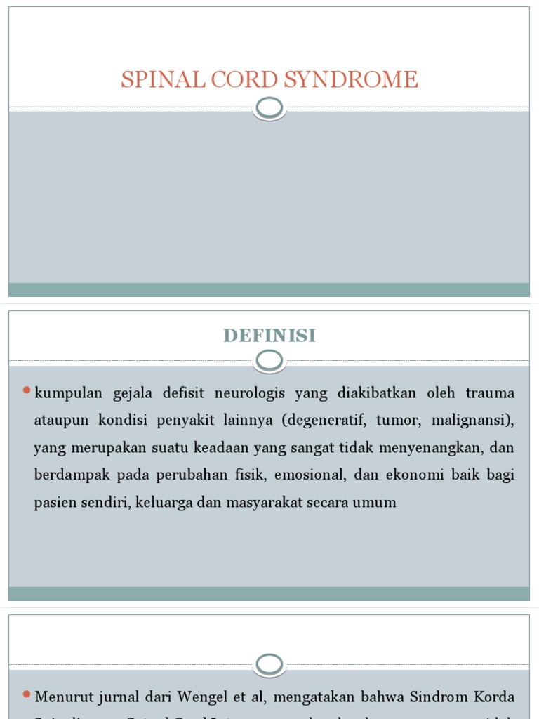 Spinal Cord Syndrome | PDF