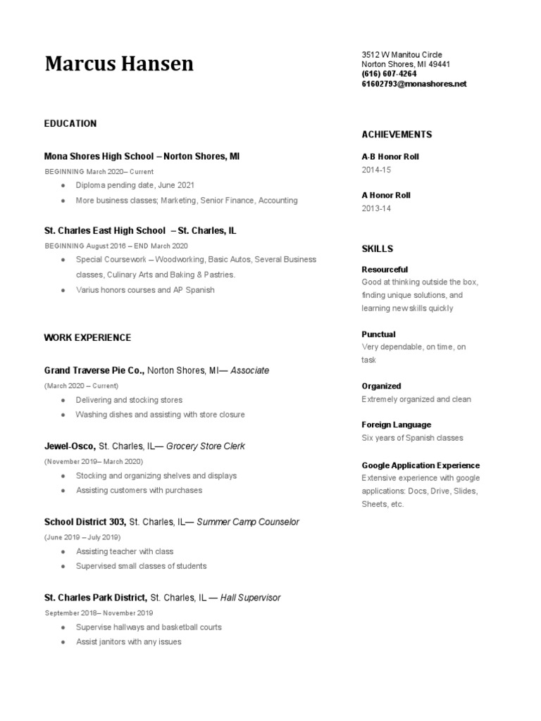 Resume - Marcus H | PDF