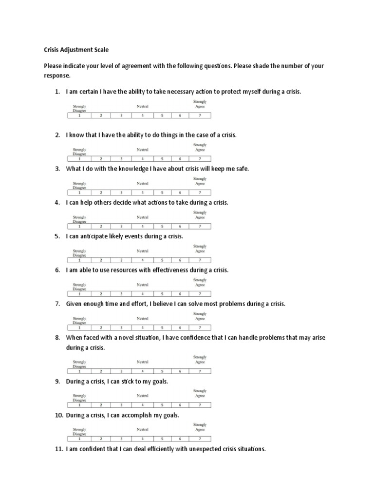Crisis Adjustment Scale | PDF