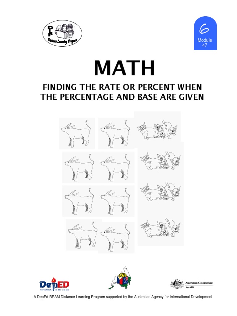 Math 6 DLP 47 - Finding The Rate or Percent When The Percentage and ...