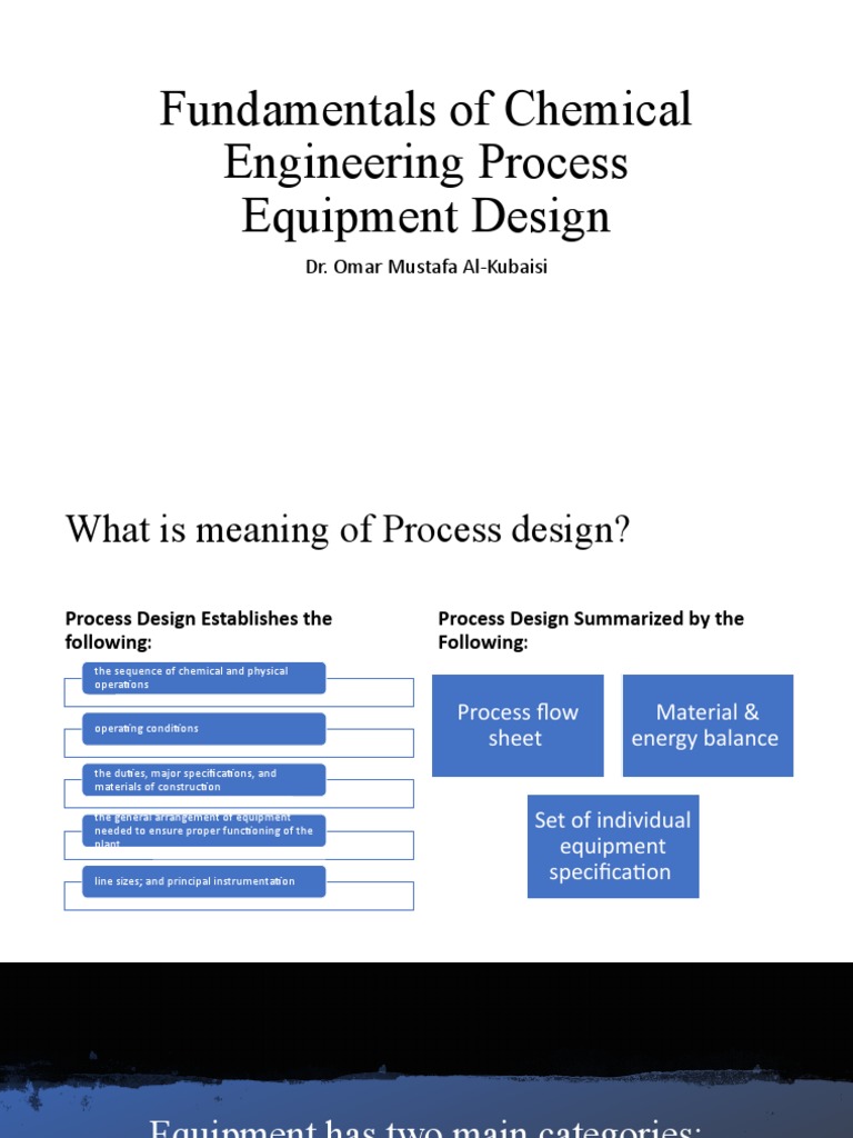 Fundamentals of Chemical Engineering Process Equipment Design | PDF ...