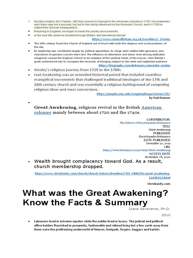 John Wesley and the Great Awakening | PDF | Christian Denominational ...