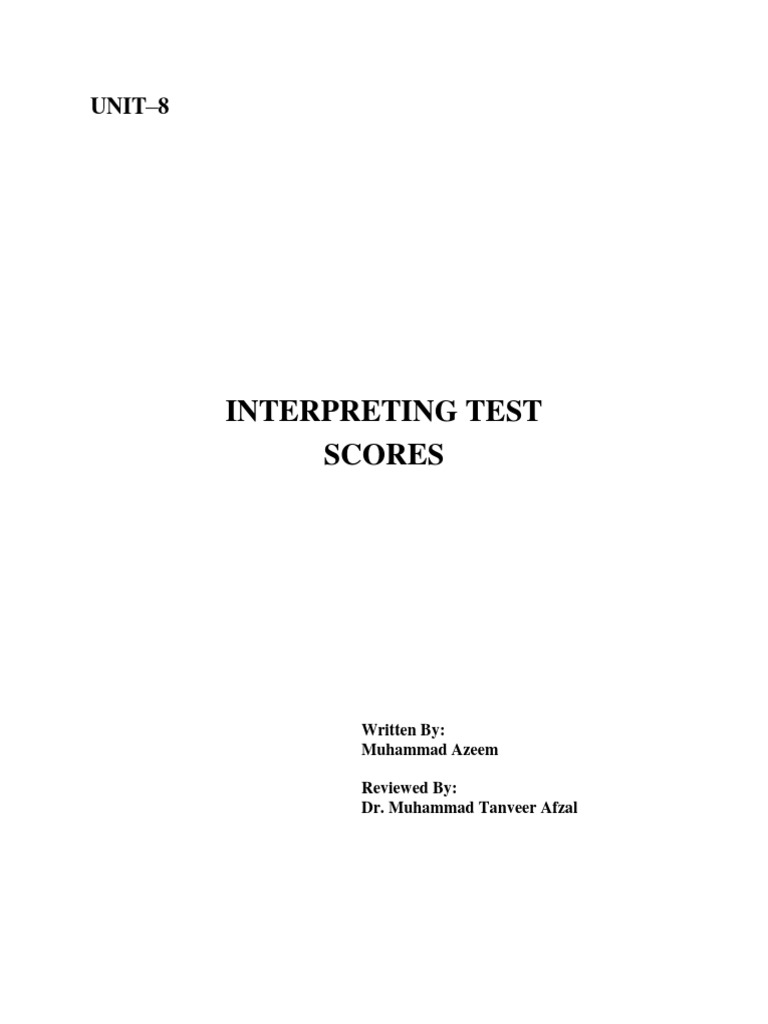 Interpreting Test Scores and Results | PDF | Level Of Measurement ...