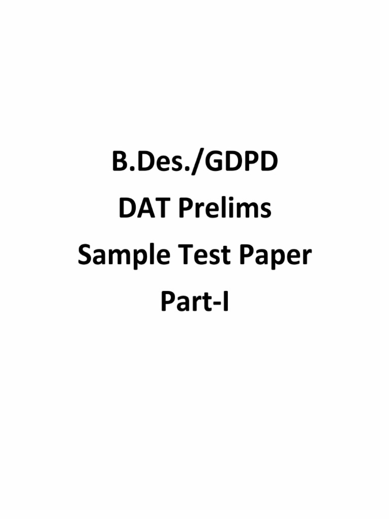 SamplePaper DATPrelims BDes | PDF