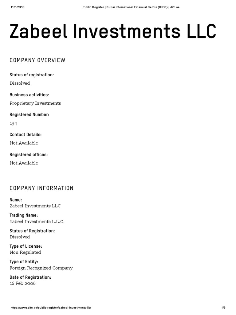 Public Register - Dubai International Financial Centre (DIFC) - Difc ...