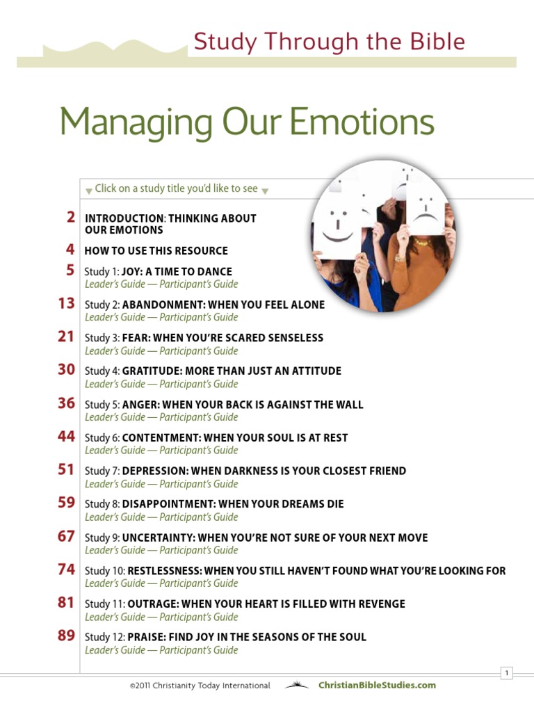 Managing Our Emotions: Study Through The Bible | PDF | Psalms | Emotions