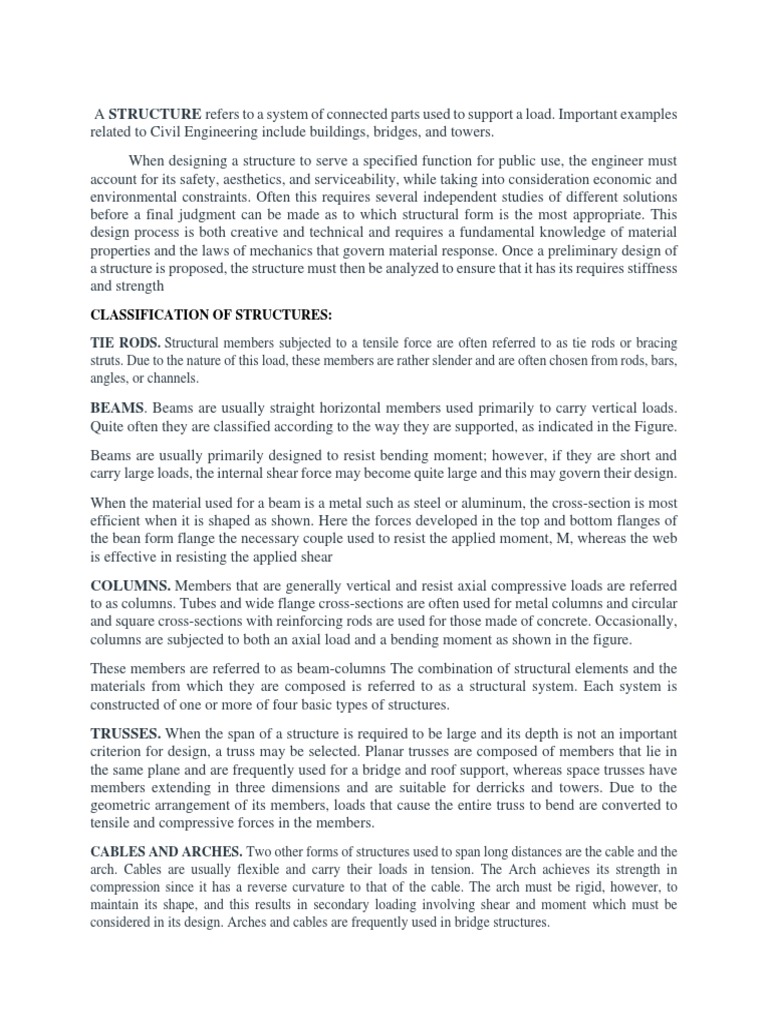 Classification of Structures | PDF | Truss | Beam (Structure)