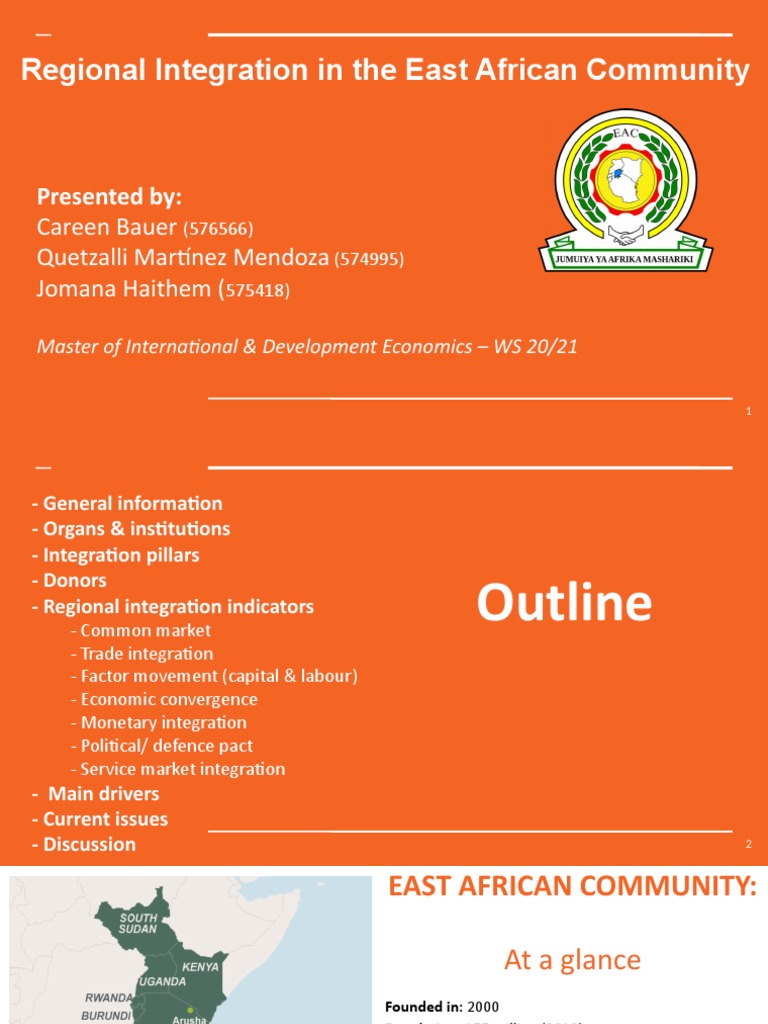 Regional Integration Presentation - EAC | PDF | Tanzania | Policy