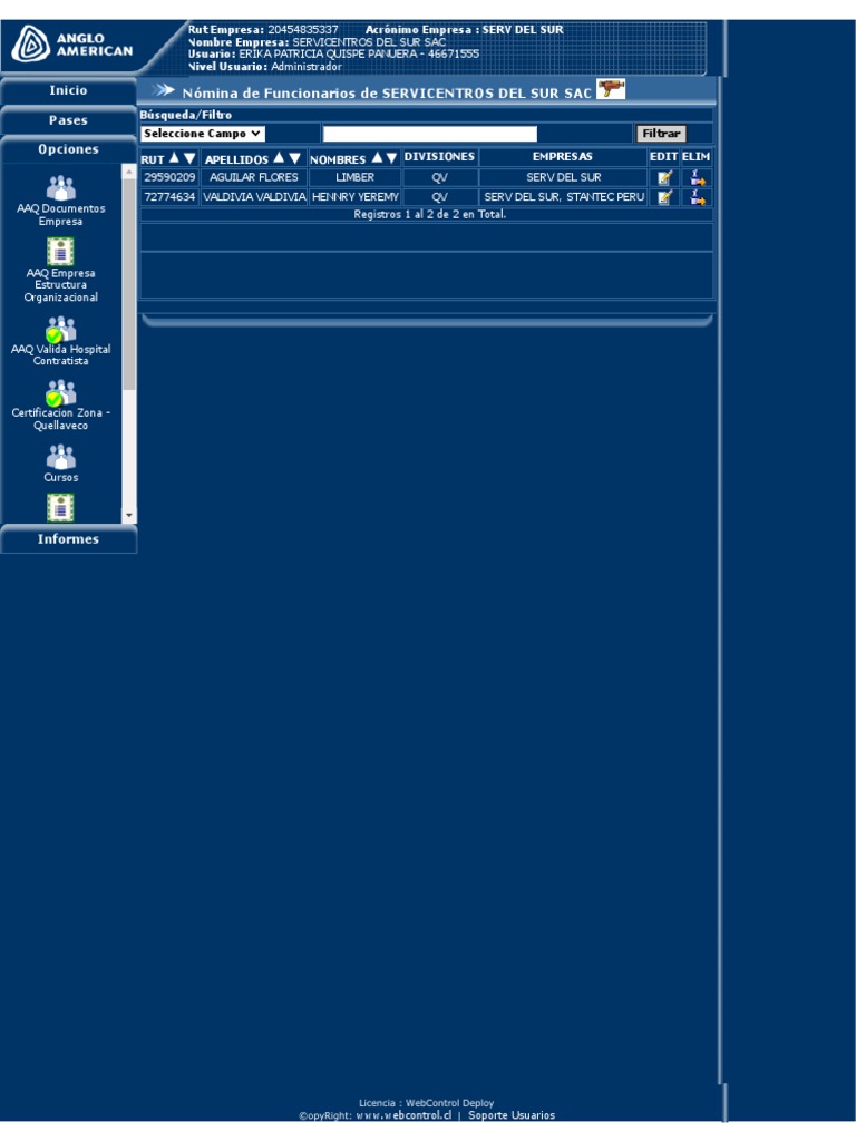 WebControl - Gestión Online Empresas | PDF
