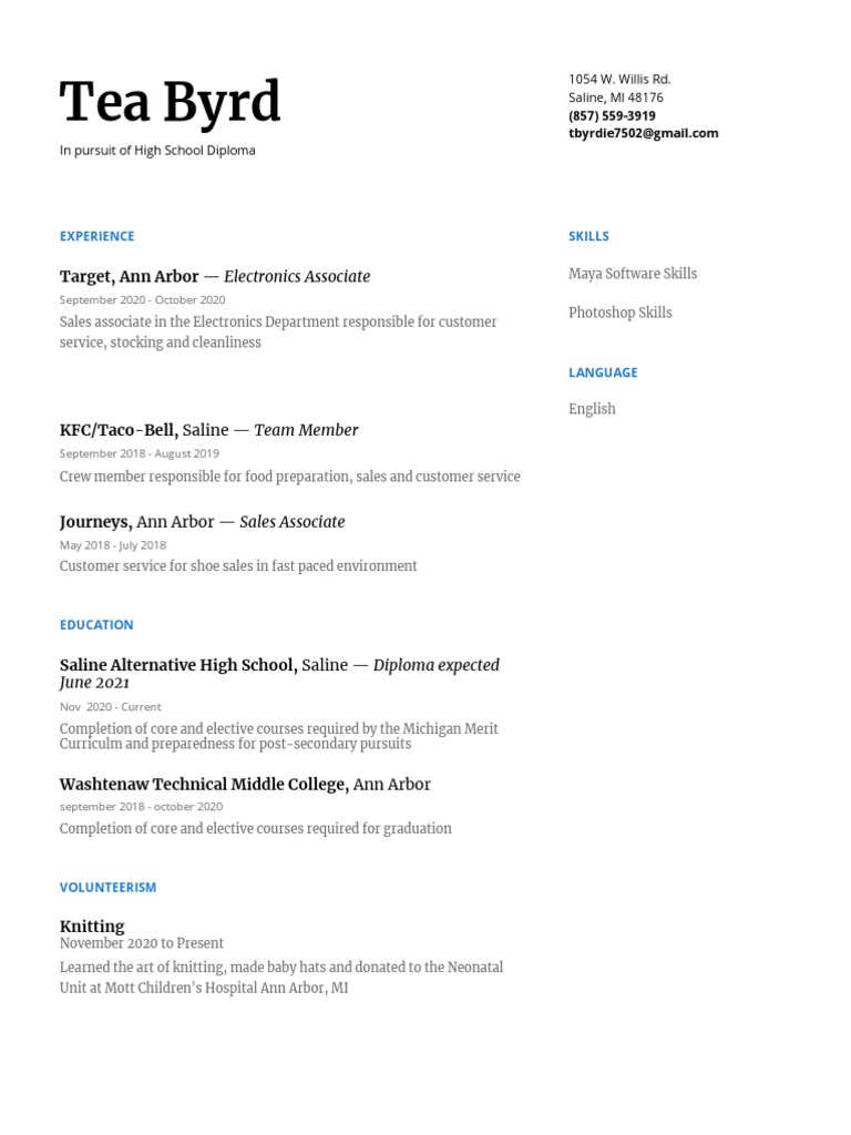 Tea Byrd Resume | PDF