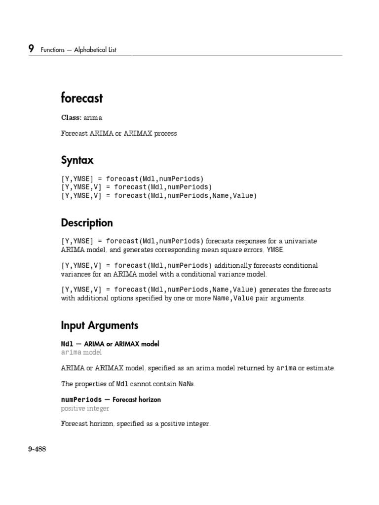 Forecast Matlab ARIMA | PDF | Autoregressive Integrated Moving Average | Normal Distribution