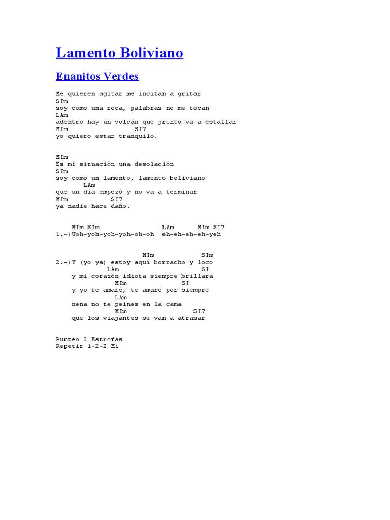 Lamento Boliviano | PDF