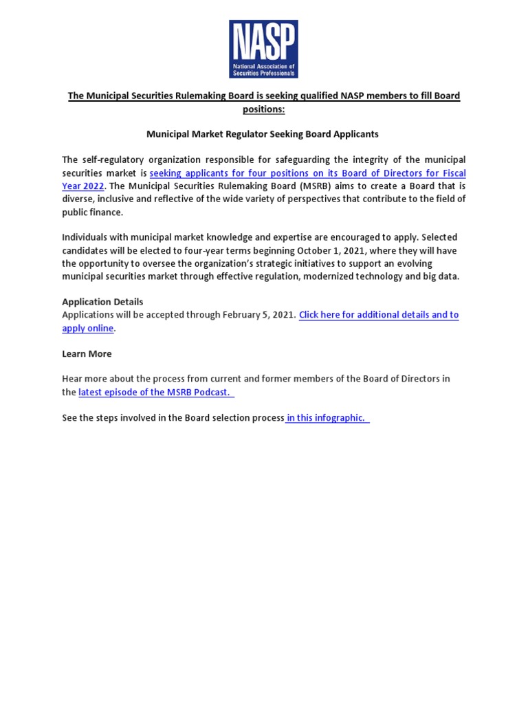 Municipal Market Regulator | PDF | Business | Security