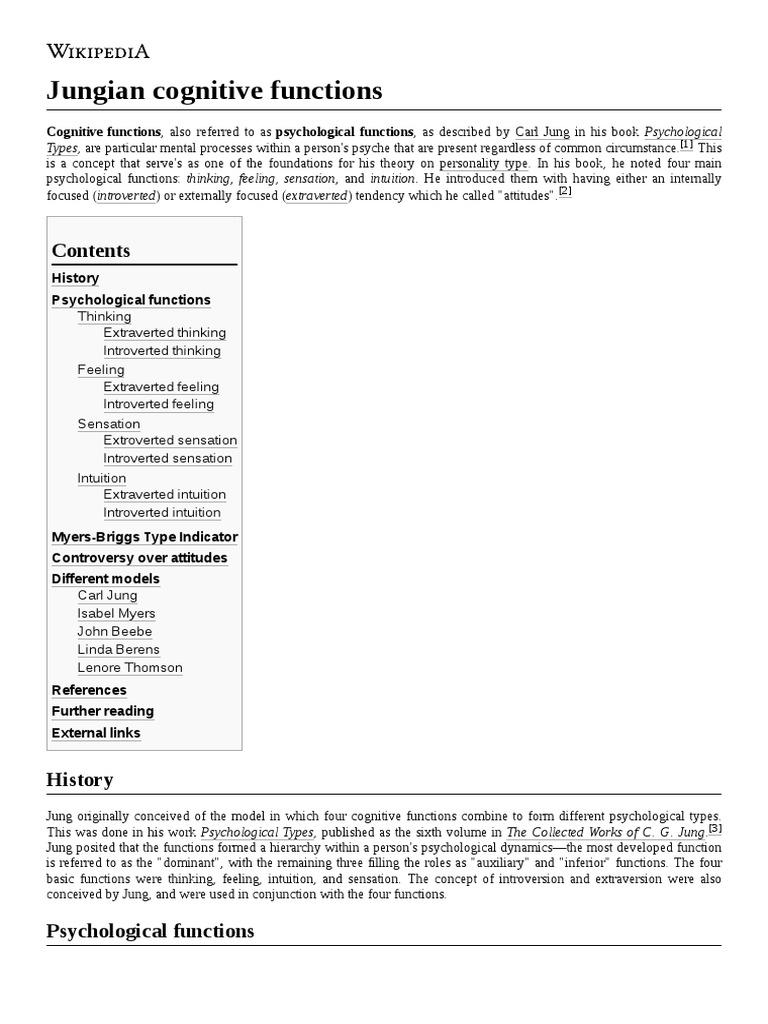Jungian Cognitive Functions | PDF | Metaphysics | Carl Jung