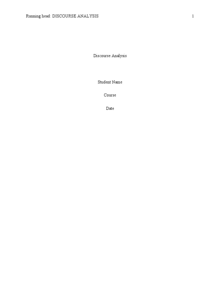 An Introduction To Discourse Analysis | PDF