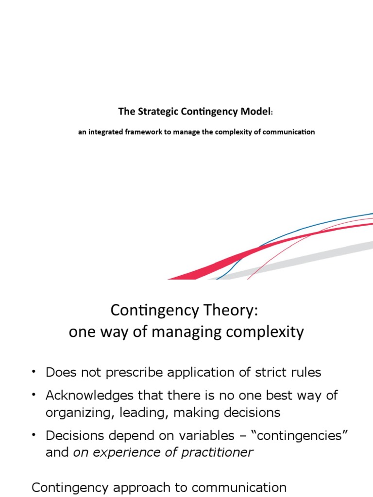 The Strategic Contingency Model:: An Integrated Framework To Manage The ...