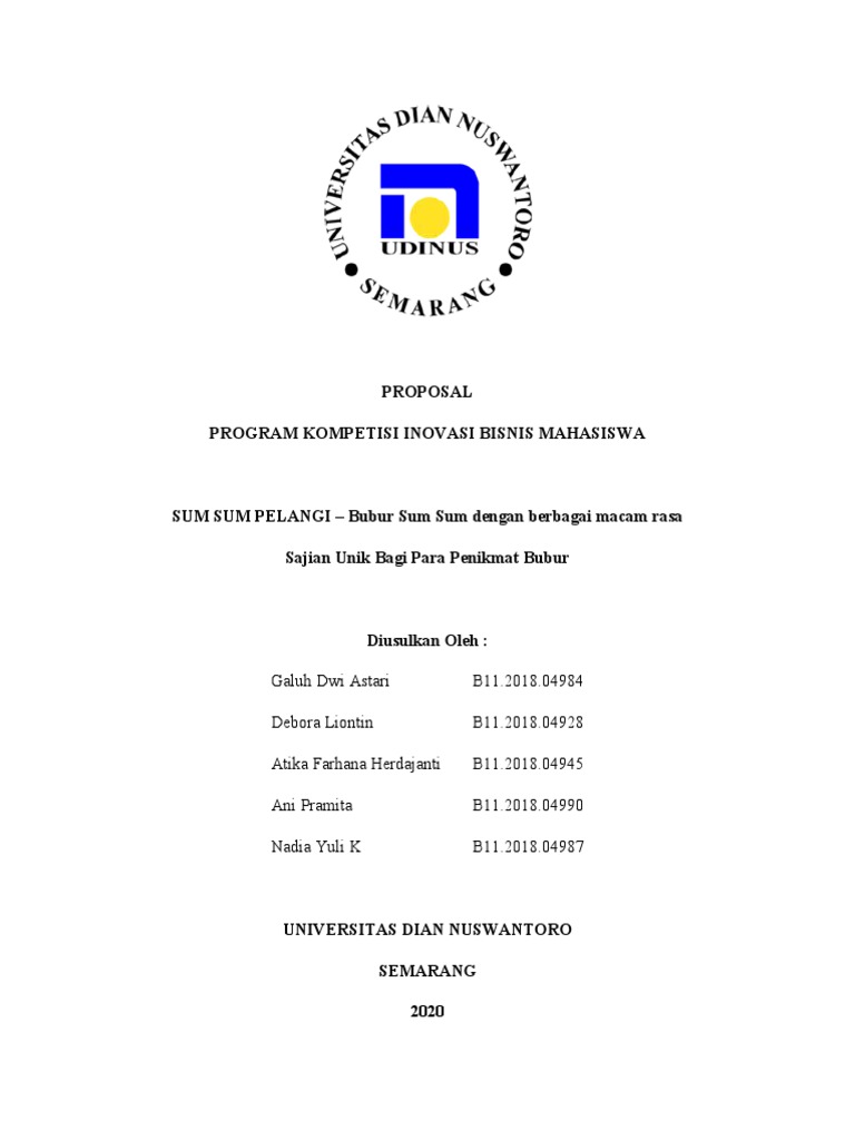 Proposal Sum Sum Pelangi | PDF