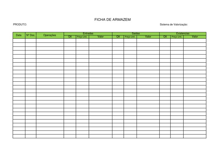 Ficha de Armazem - Modelo PDF | PDF