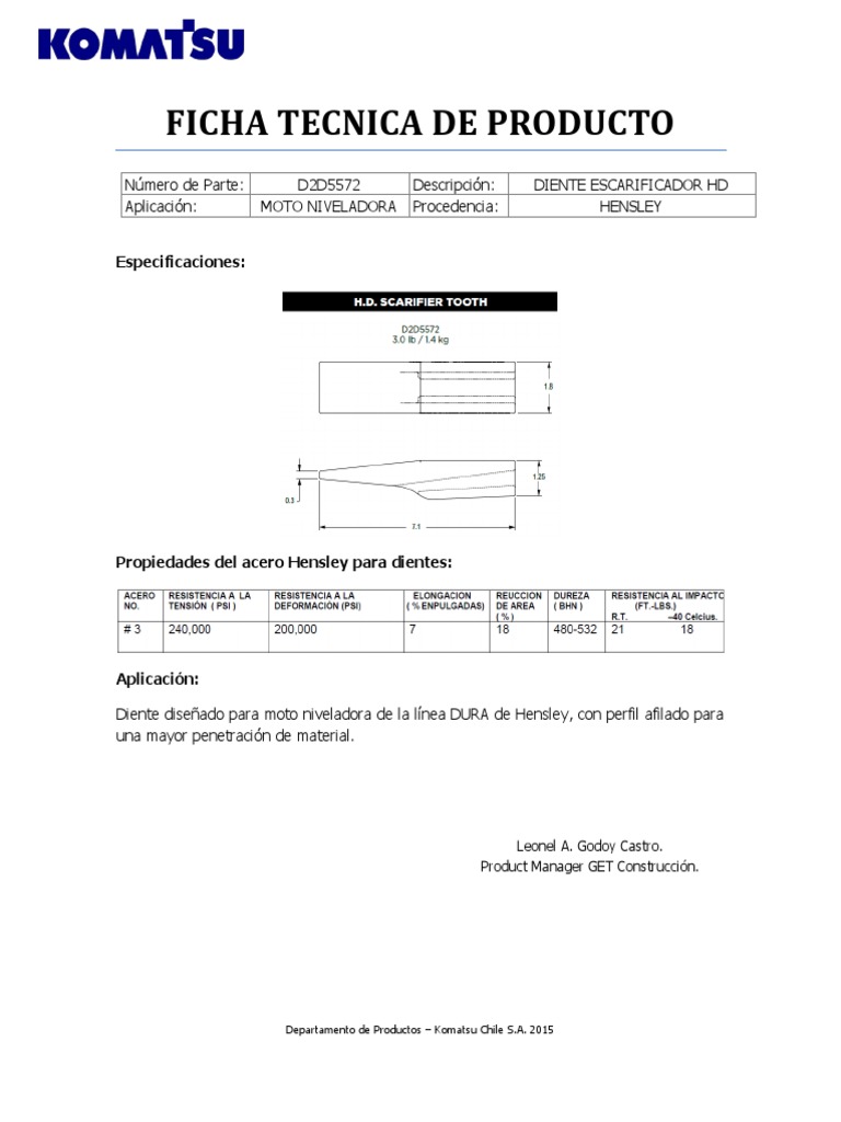 Ficha Tecnica de Producto | PDF
