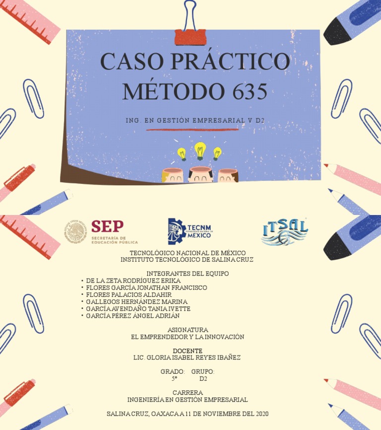 Caso Práctico Método 635, Portada (Flores Garcia Jonathan Francisco) | PDF