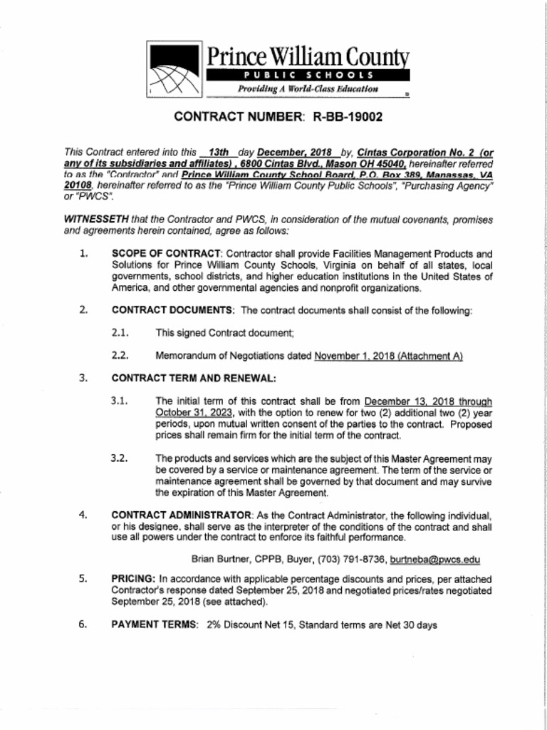 MA-Cintas - R-BB-19002 - Pricing Redacted | PDF