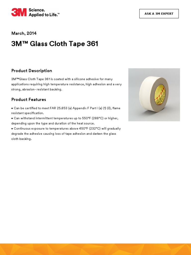 3M Glass Cloth Tape 361 | PDF | Legal Remedy | Safety