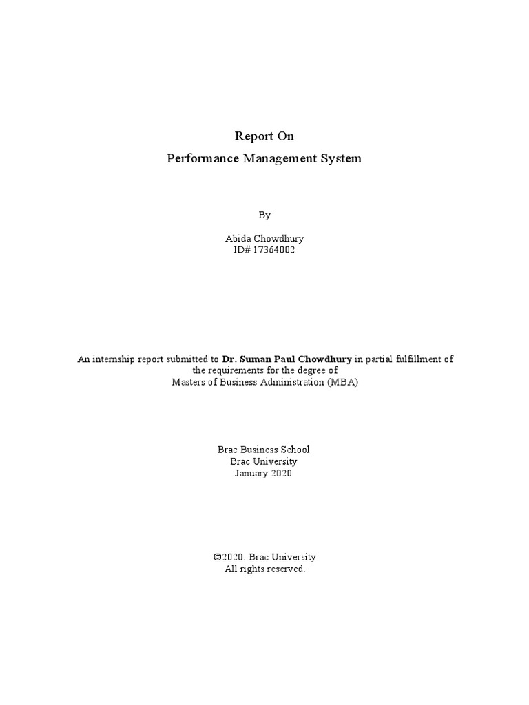 Report On Performance Management System | PDF | Performance Appraisal ...