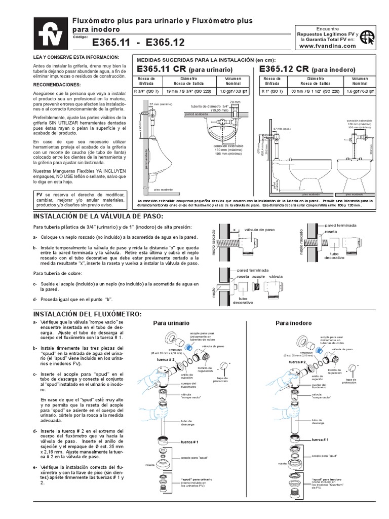 E365.12 - Instalacion | PDF | Baño | Tornillo