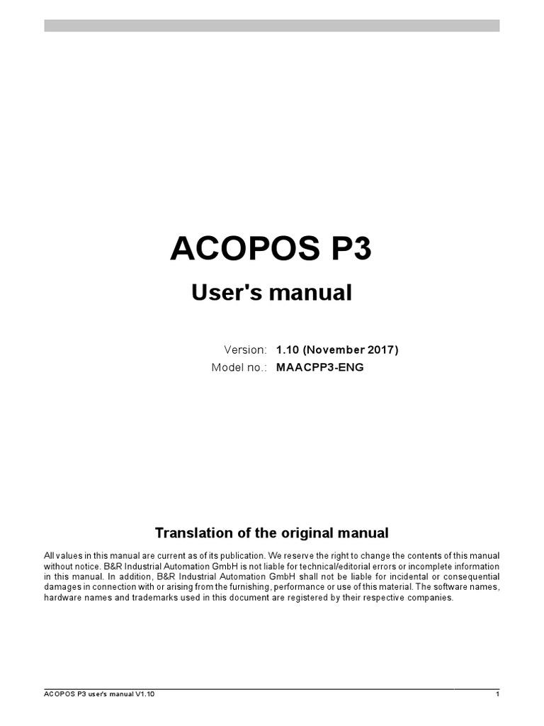 Acopos P3: User's Manual | PDF | Electrostatic Discharge | Power Supply