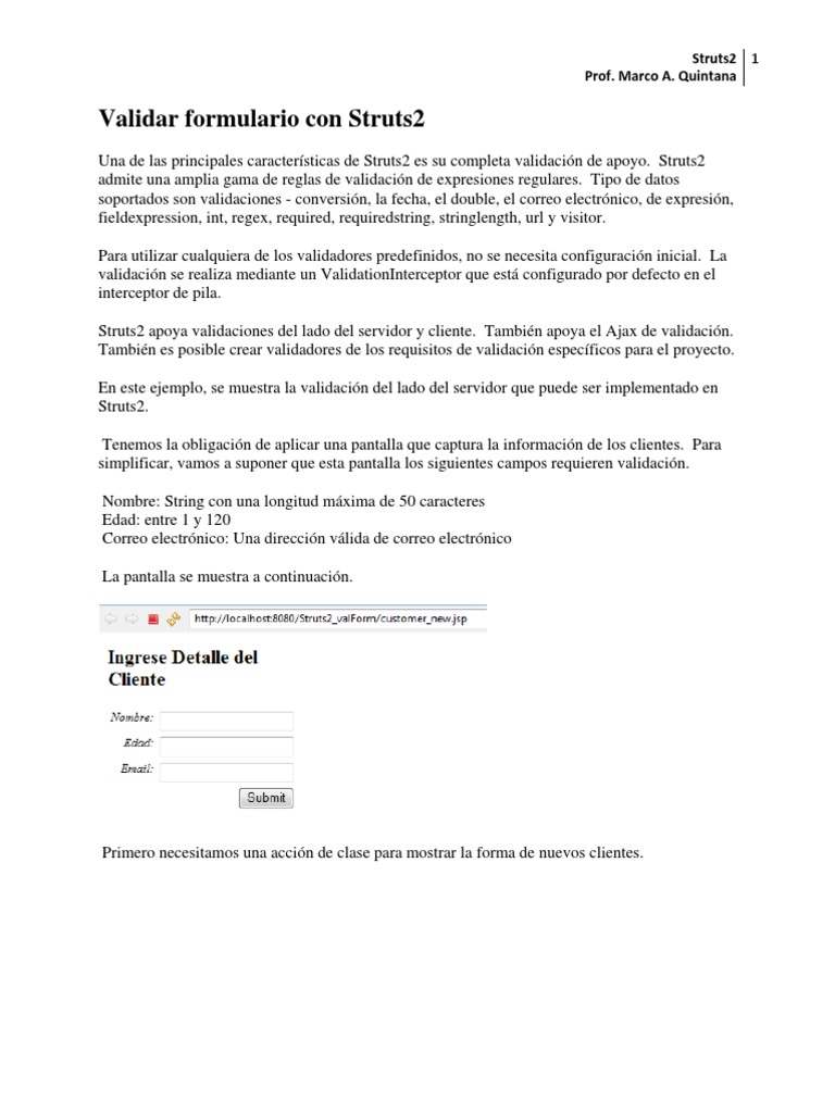 Validar Formulario Con Struts2 | PDF | Java (lenguaje de programación) | Xml