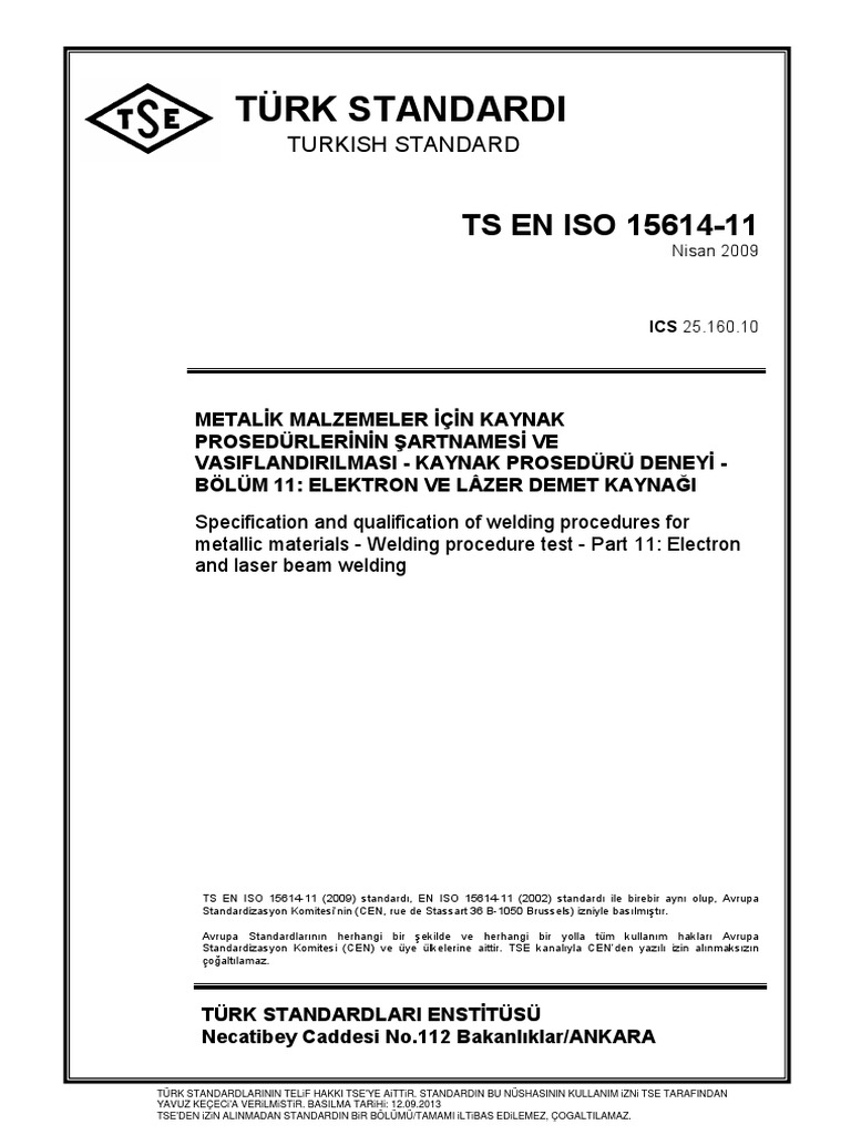 TS en Iso 15614 11 | PDF