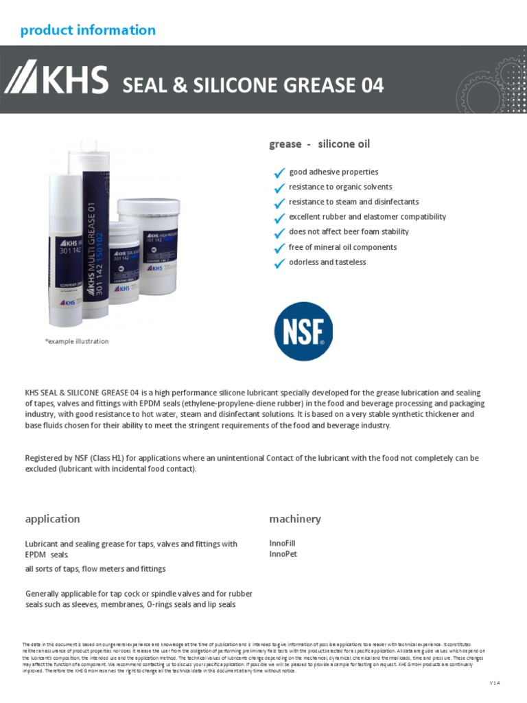 KHS Silicone Grease for Food Industry | PDF | Silicone | Lubricant